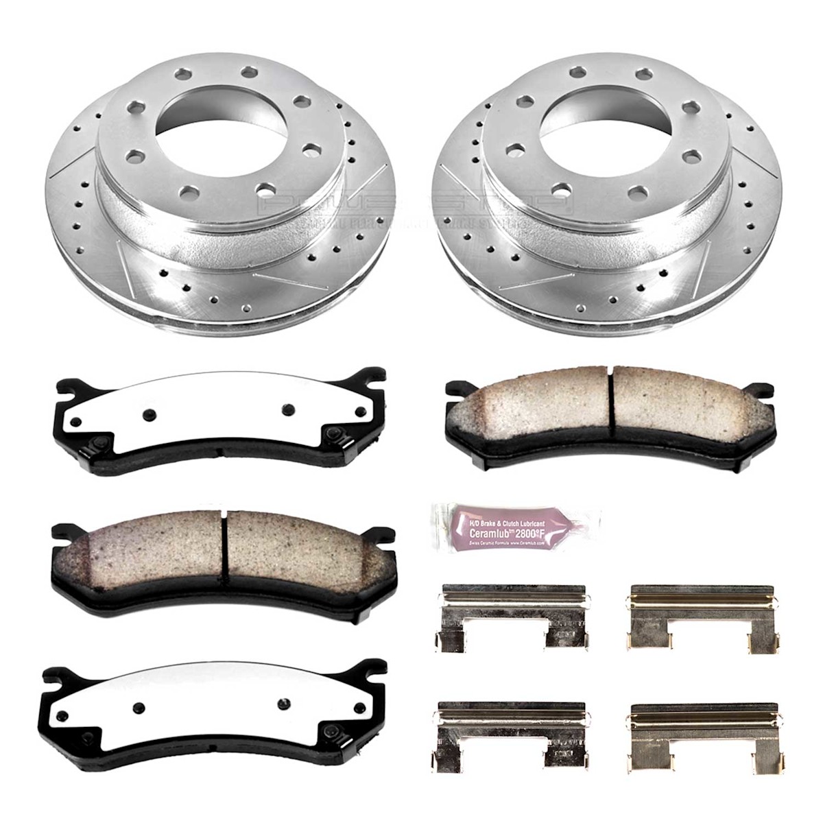K2036-36 Powerstop Brake Disc and Pad Kits 2-Wheel Set Rear for Chevy ...