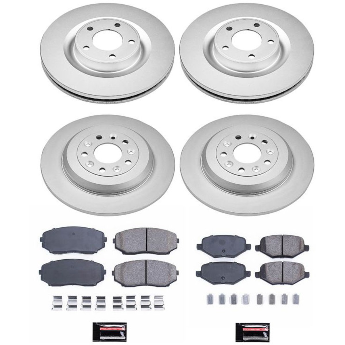 CRK8847 Powerstop 4-Wheel Set Brake Disc and Pad Kits Front & Rear for ...