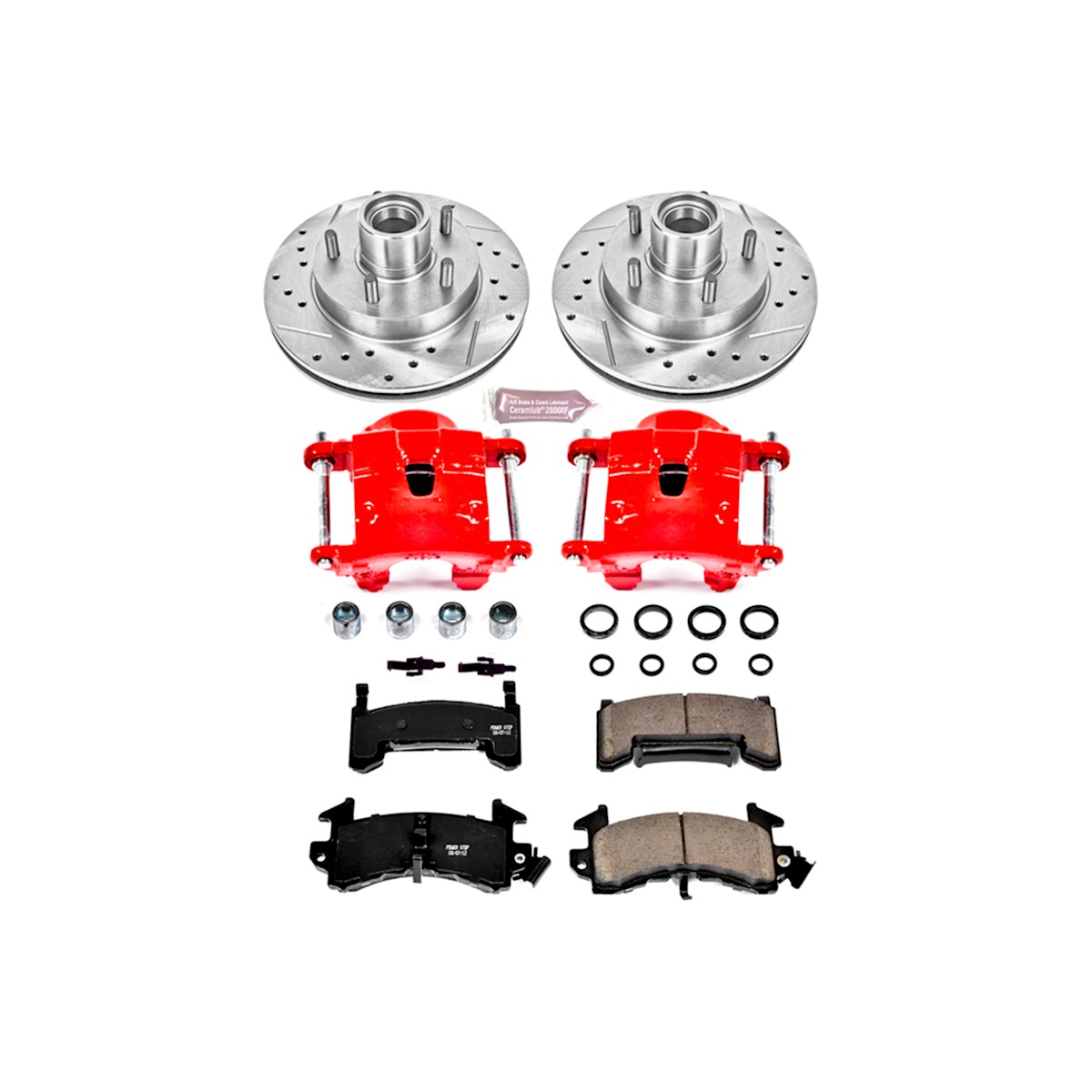 KC1985 Powerstop Brake Kit With Calipers 2-Wheel Set Front for Chevy ...