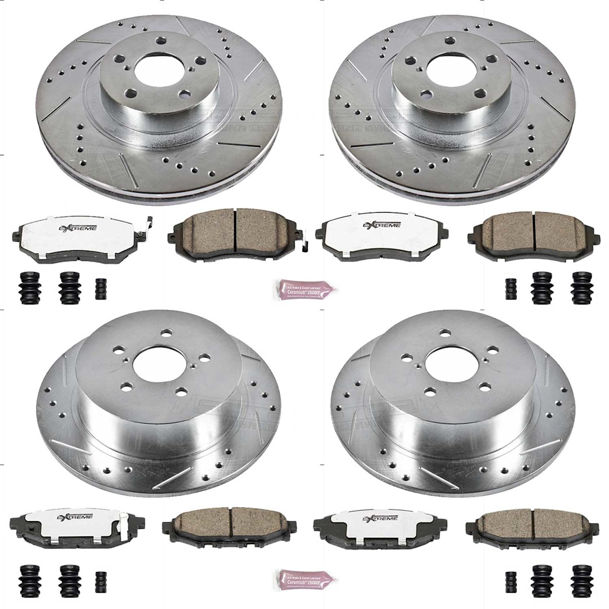 K4079-26 Powerstop 4-Wheel Set Brake Disc and Pad Kits Front & Rear for ...