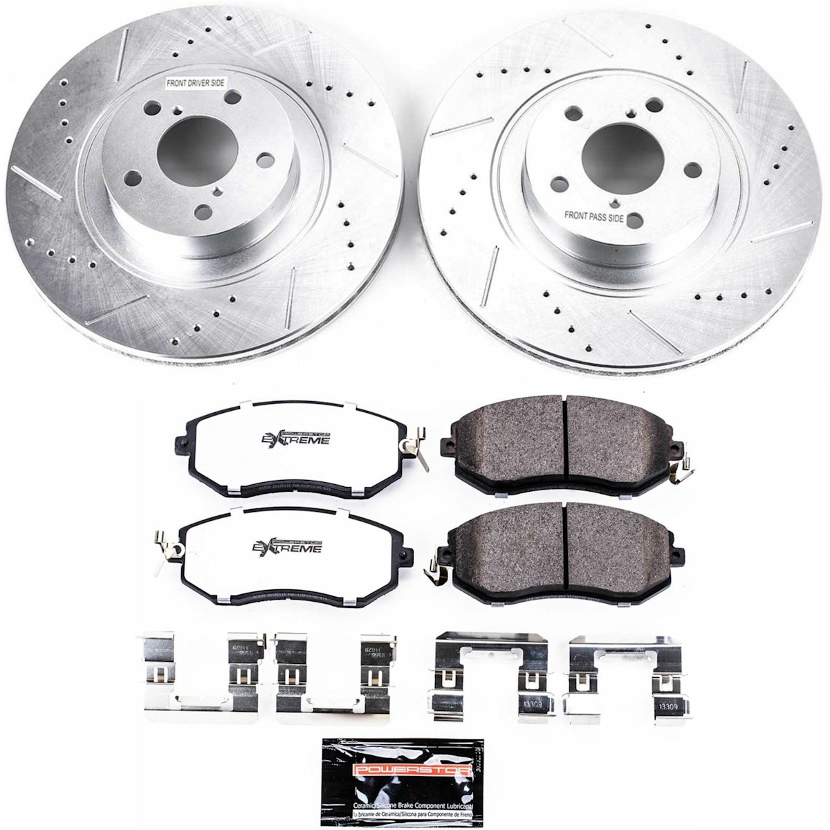 K6082-26 Powerstop Brake Disc and Pad Kits 2-Wheel Set Front for Subaru ...